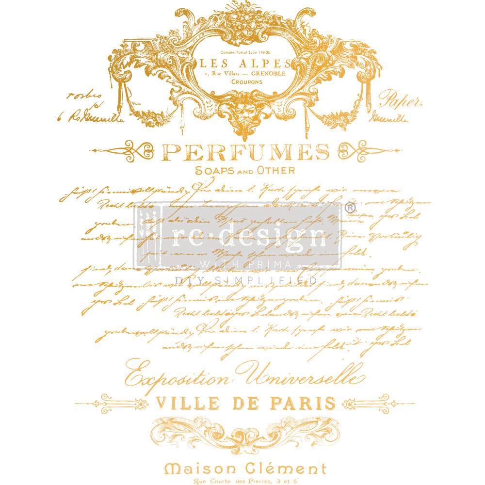 Perfume Notes | Redesign With Prima Gold Foil Decor Transfer